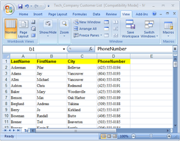 Make Row Labels In Excel 2007 Freeze For Easier Reading