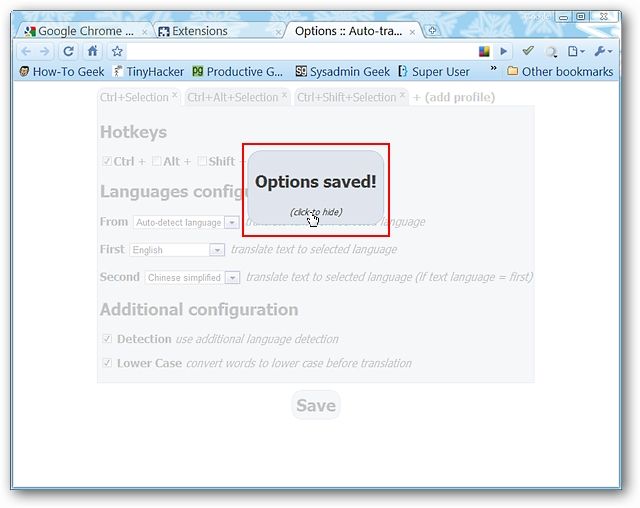 Auto Translate Text in Google Chrome