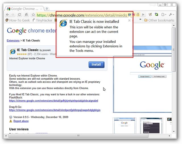 Add IE Tab Integration to Google Chrome