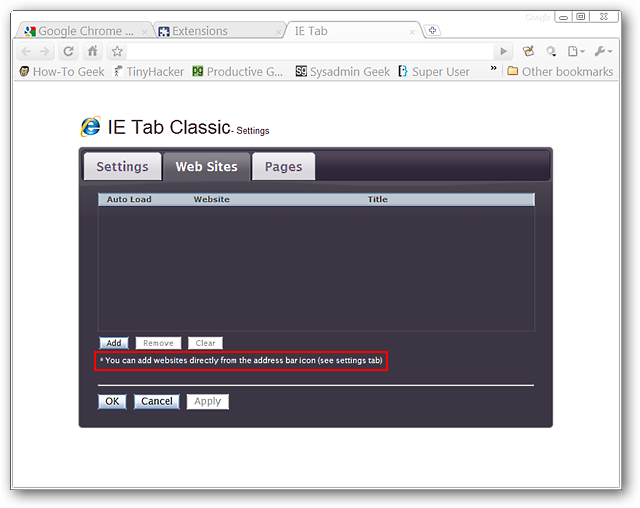 Add IE Tab Integration to Google Chrome