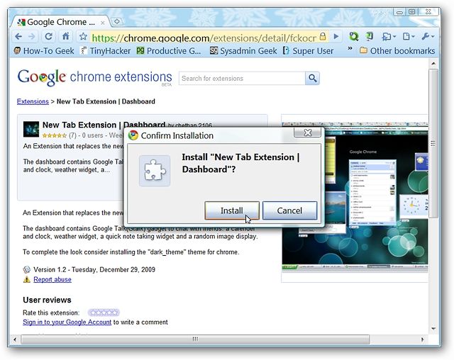 Add an iGoogle-Style New Tab Page to Chrome