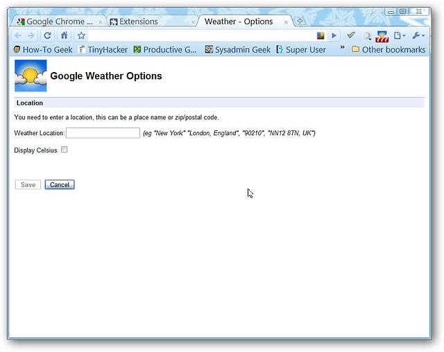 Monitor the Weather for Your Location in Chrome