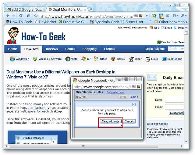 Add Notes to Google Notebook from Chrome