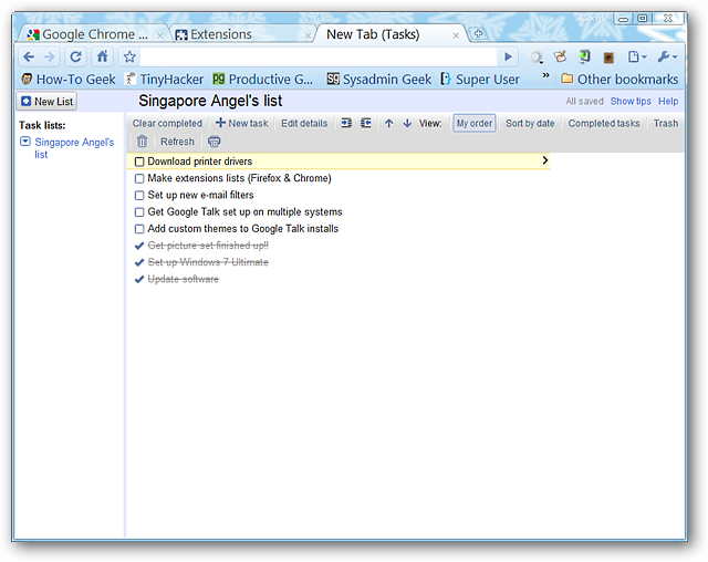 Turn Chrome’s New Tab Page into a Google Tasks Page