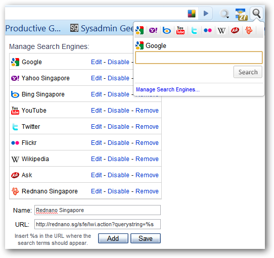 Gain Access to a Search Box in Google Chrome