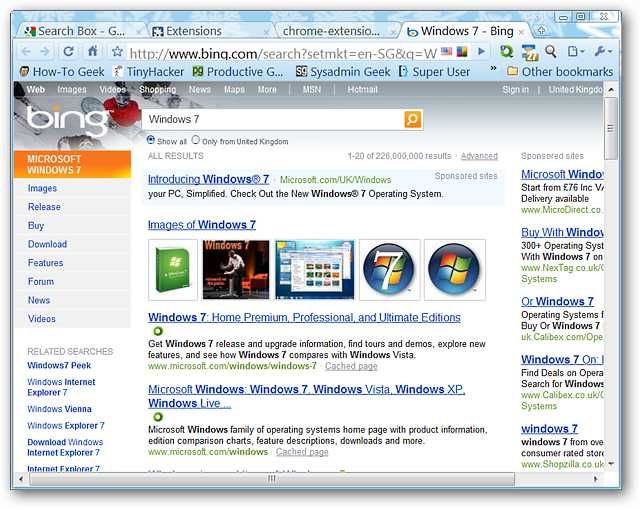Gain Access to a Search Box in Google Chrome