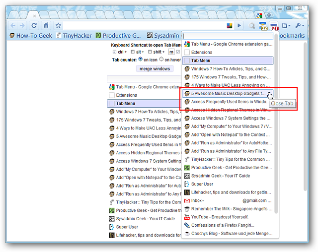 Easily Control a Large Amount of Tabs in Google Chrome