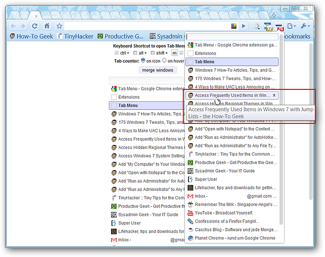 Easily Control a Large Amount of Tabs in Google Chrome