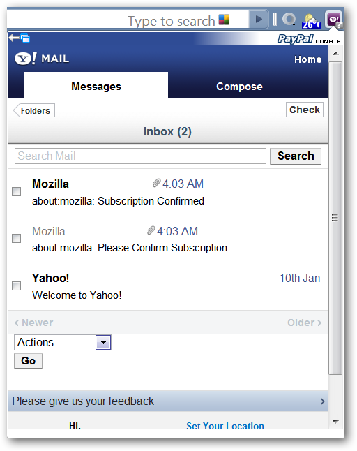 Access Yahoo! E-mail & Services in Chrome