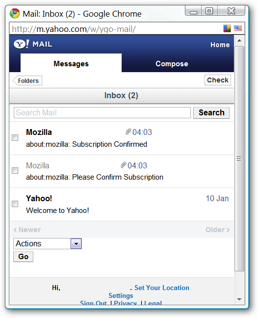 Access Yahoo! E-mail & Services in Chrome