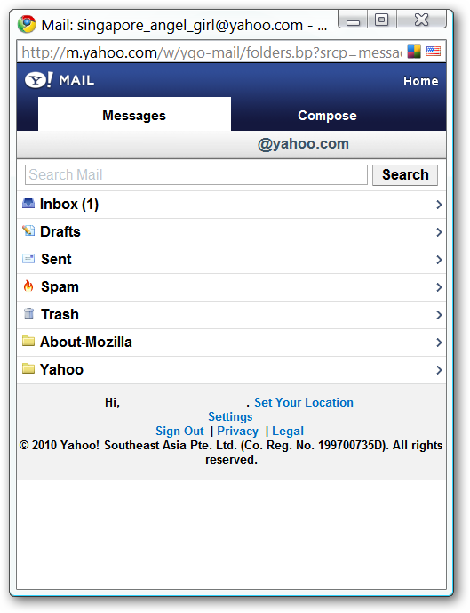 Access Yahoo! E-mail & Services in Chrome