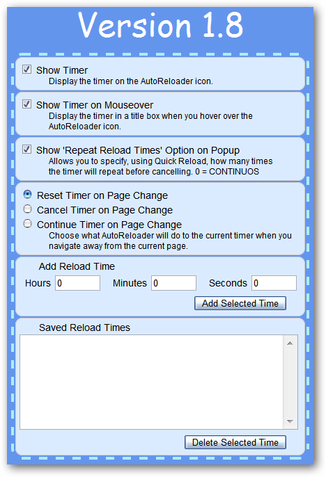 Set Custom Reload Times for Individual Webpages in Chrome