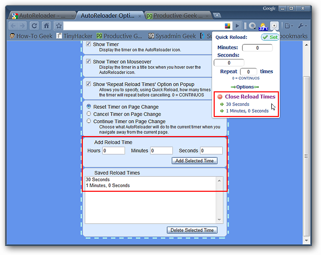 Set Custom Reload Times for Individual Webpages in Chrome