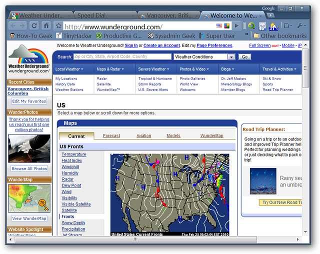 View Weather Underground Forecasts in Google Chrome