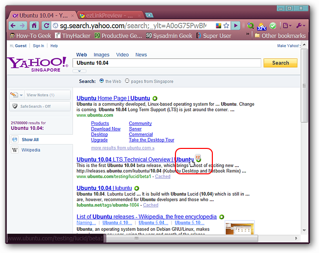 Preview Links and Images in Google Chrome