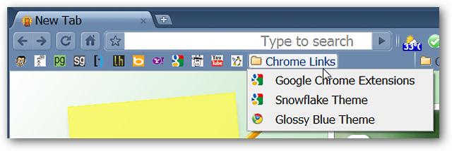 Convert Chrome Bookmark Toolbar Folders to Icons
