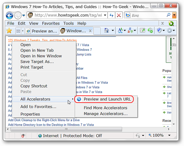 Preview and Verify URLs in Internet Explorer 8 Preview and Verify URLs in Internet Explorer 8
