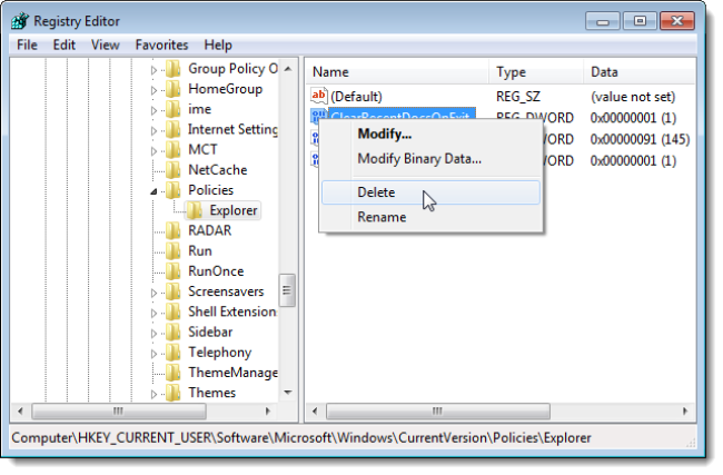 Fix the Problem Where the Recent Items List on the Start Menu is Always ...