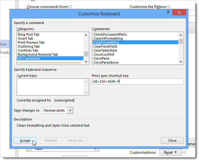 How to Add a Keyboard Shortcut to a Command in Word 2013