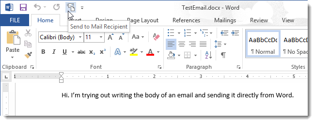 How to Send a Word Document as the Body of an Email Message