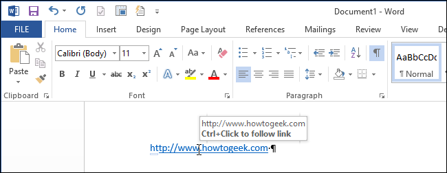 How To Follow Hyperlinks In Word 2013 Without Holding Down The Ctrl Key