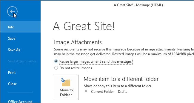 How to Resize Large Image Attachments in Outlook