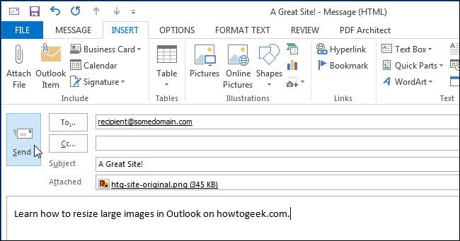 How to Resize Large Image Attachments in Outlook