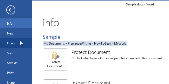 How to Find Locations of Files in Word