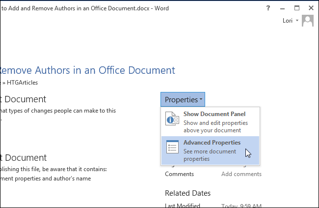 How to Add and Remove Authors in an Office Document
