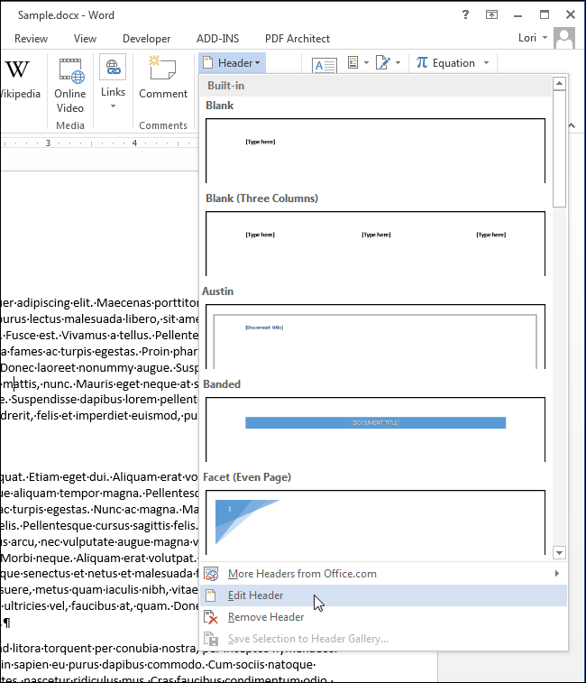 How to Add a Header or Footer to a Word Document