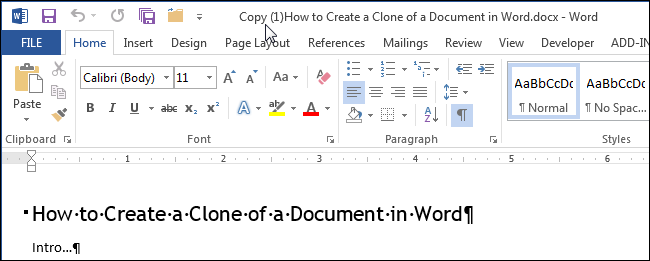 How to Create a Clone of a Document in Word