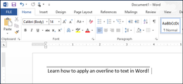 How To Overline Text In Word