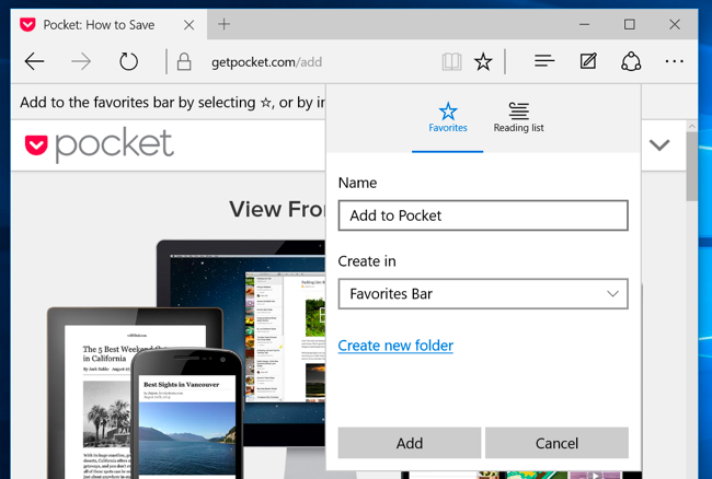 How to Install and Use Bookmarklets in Microsoft Edge