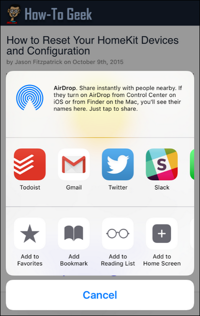 How to Customize the iOS Sharing Menu