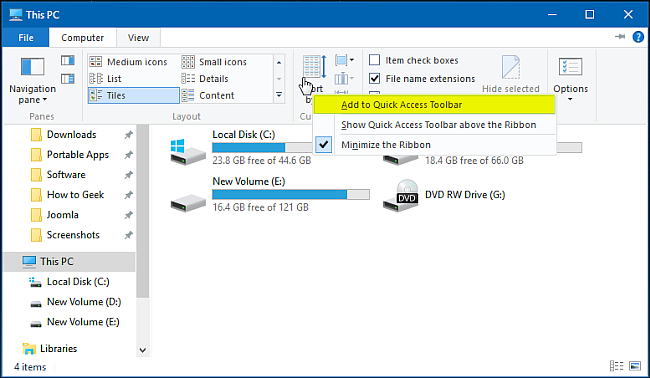 How to Customize File Explorer's Quick Access Toolbar in Windows 10