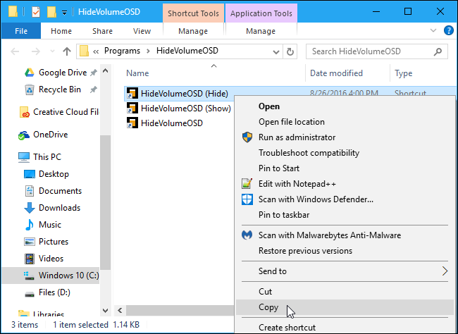 How to Hide the Volume Pop-Up Display on Windows 8 and 10