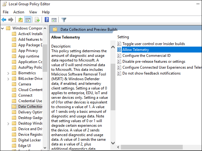 What Do Windows 10's Basic and Full Telemetry Settings Actually Do?