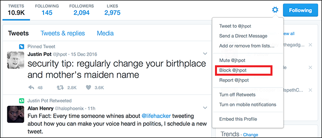 How to Block Someone on Twitter