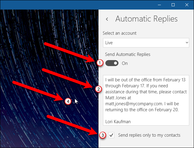 How to Set Up an Out of Office Reply in Windows 10 Mail