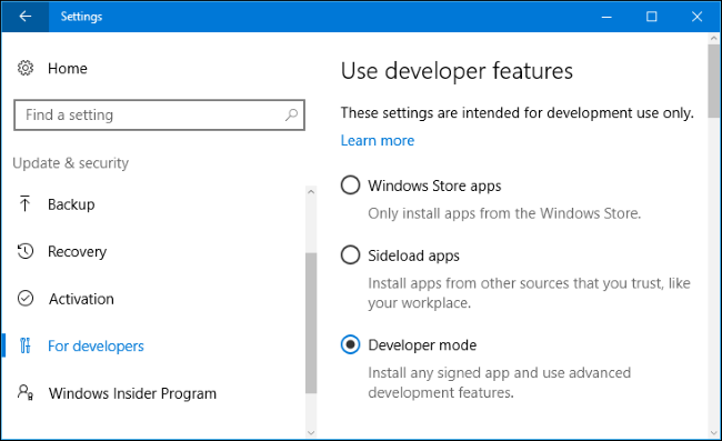 What Is "Developer Mode" in Windows 10?