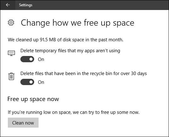 How to Automatically Free Up Disk Space with Windows 10's Storage Sense