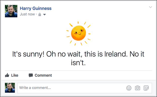 How to Create Facebook Statuses with Colorful Backgrounds or Large Stickers