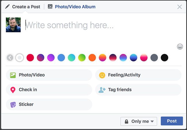 How to Create Facebook Statuses with Colorful Backgrounds or Large Stickers