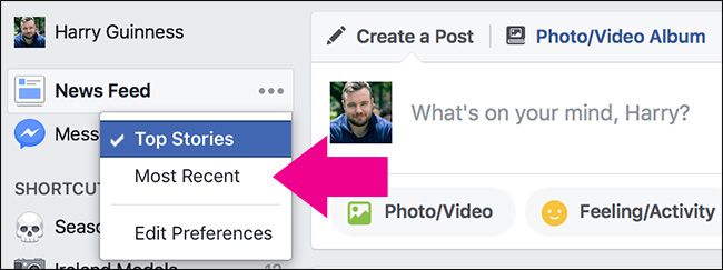 How to Sort Facebook by "Most Recent" (Instead of "Top Stories")