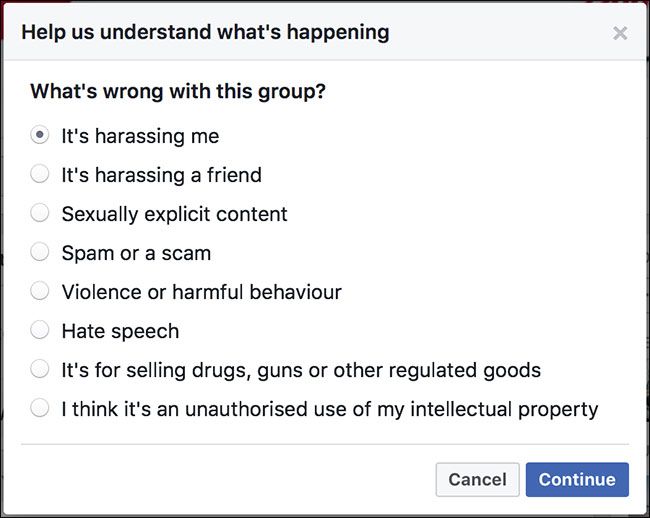 How to Report a Whole Facebook Group