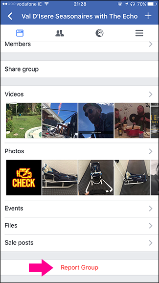 How to Report a Whole Facebook Group