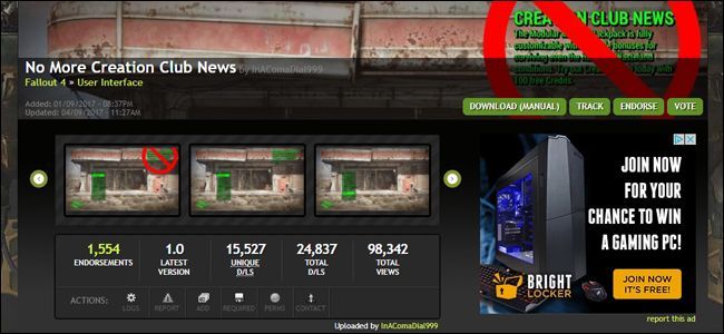 How to Hide the "Creation Club News" Spam in Fallout 4