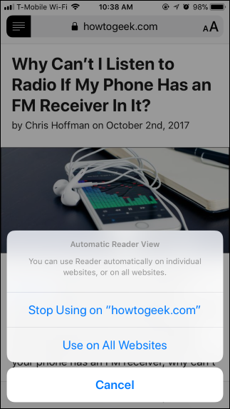 How to Automatically Open Articles in Safari's Reader Mode