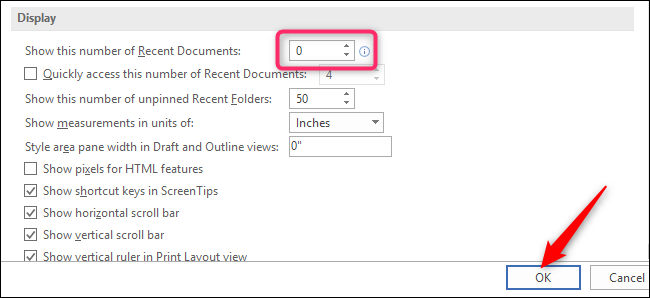 How to Clear or Disable the Recent Documents List in Microsoft Word 2016
