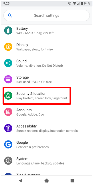 How to Temporarily Disable the Fingerprint Reader and Smart Lock in Android P